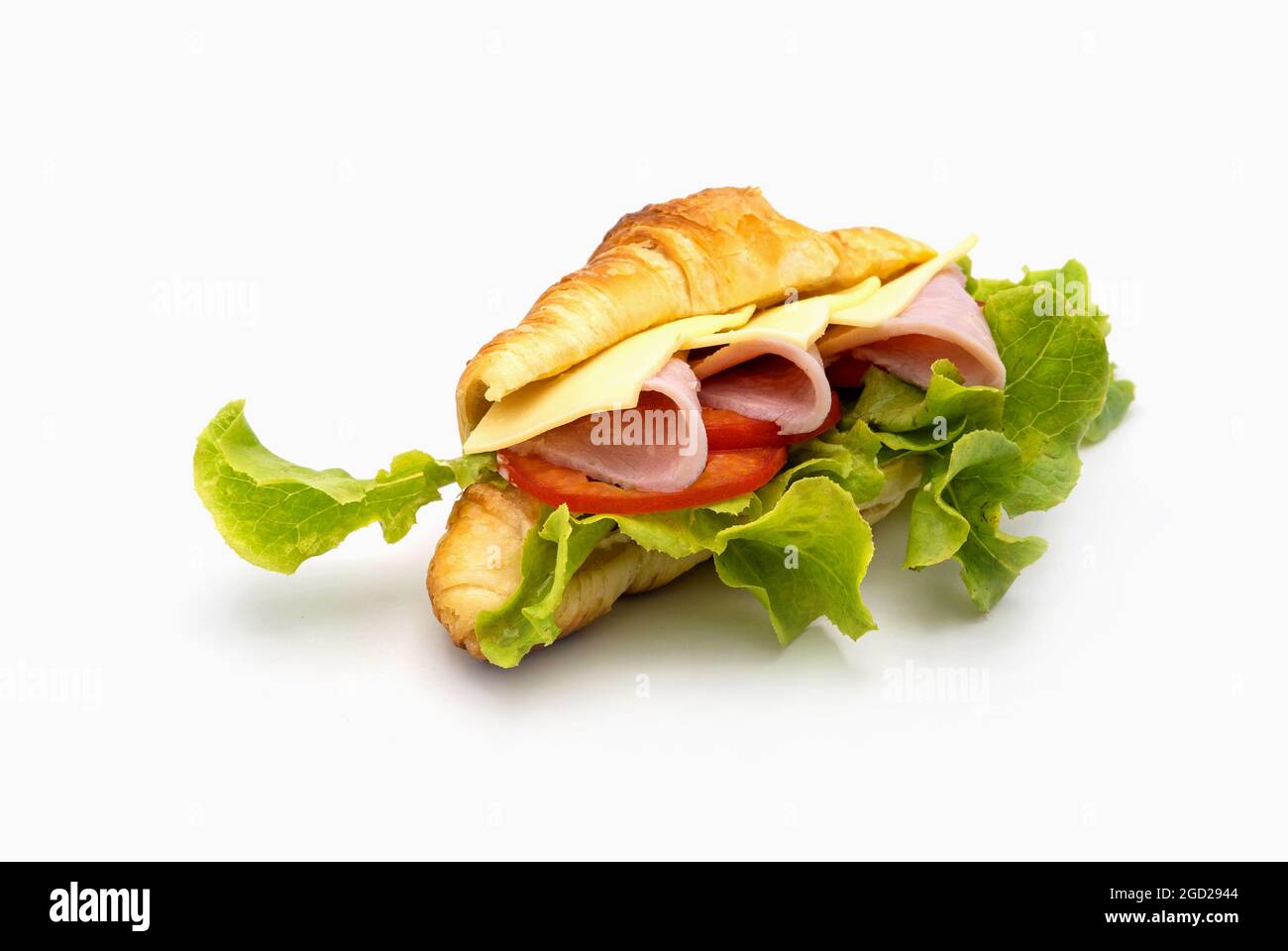 Closeup of a ham sandwich isolated in white background Stock Photo - Alamy
