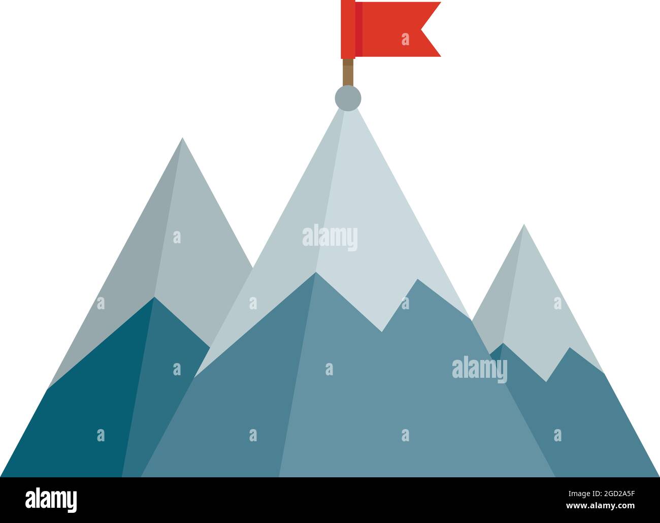 Mountain flag mission icon. Flat illustration of mountain flag mission ...