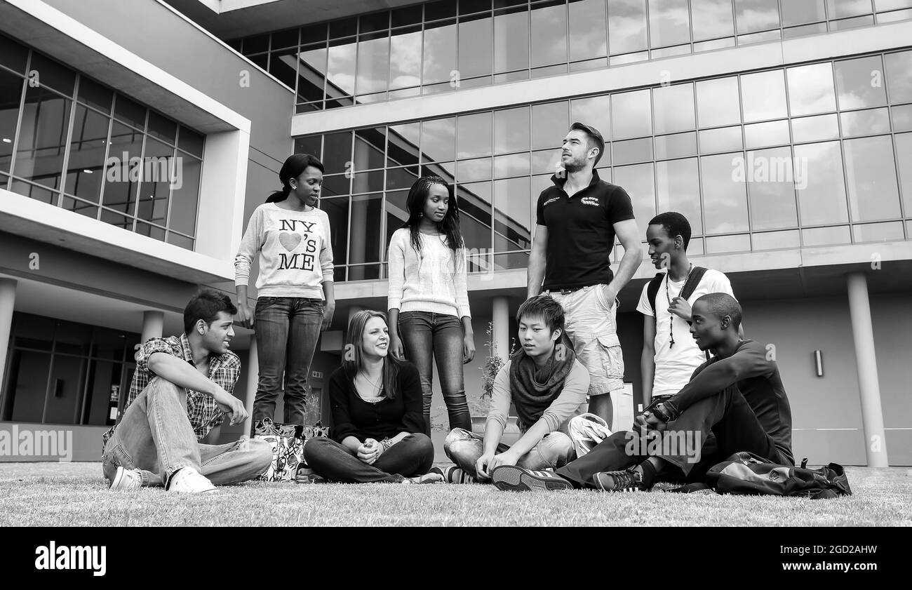 Discussing something Black and White Stock Photos & Images - Alamy