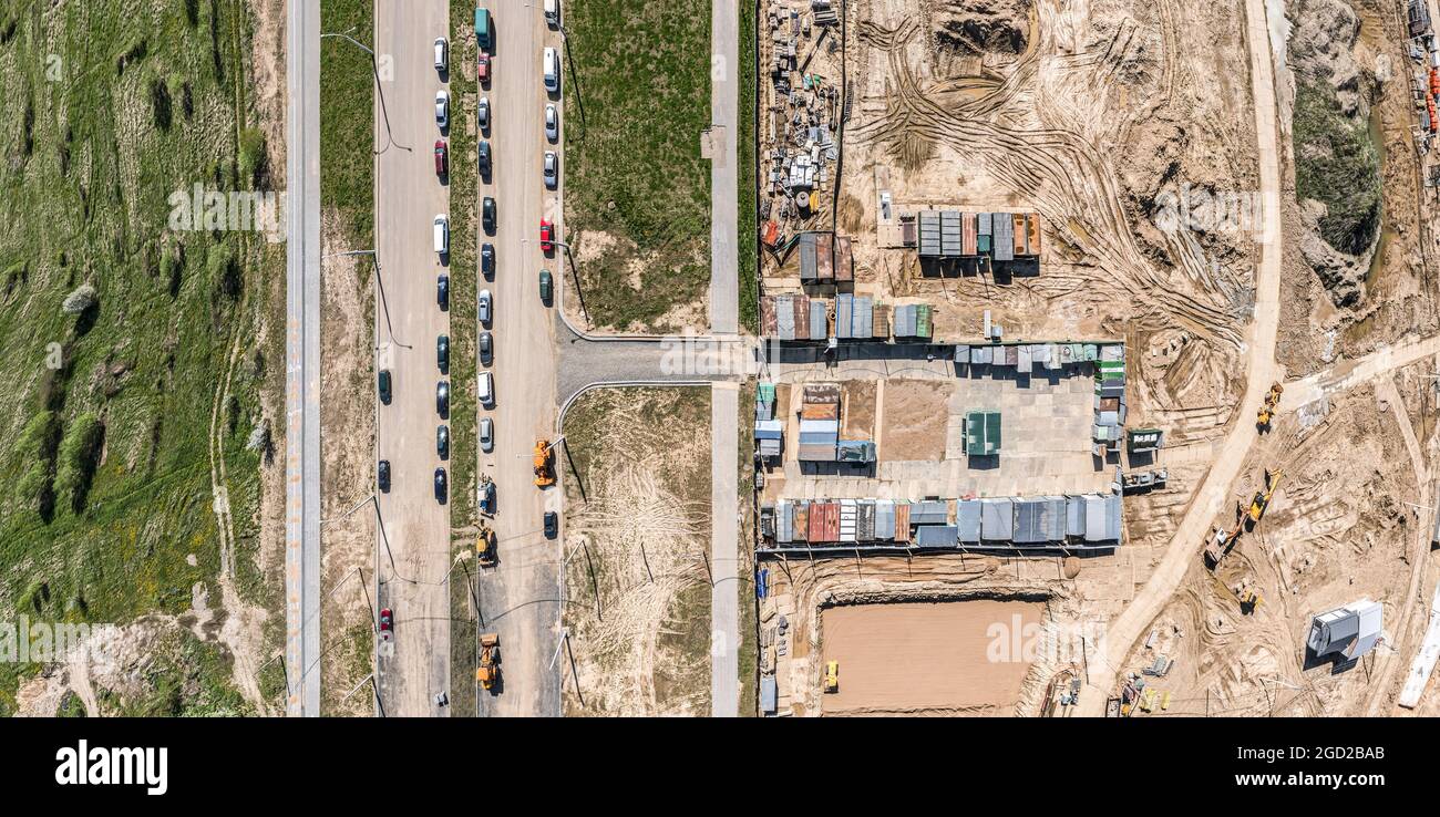 construction background. ground of building site after earthwork phase ...