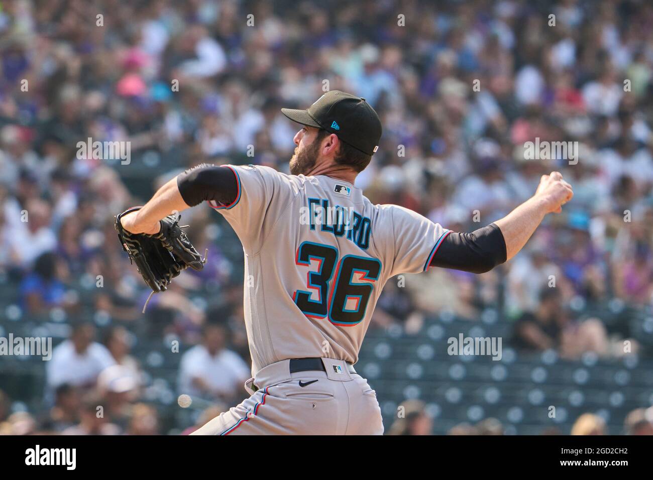 August 8 2021:Miami pitcher Anthony Bender (80) throws a pitch during ...