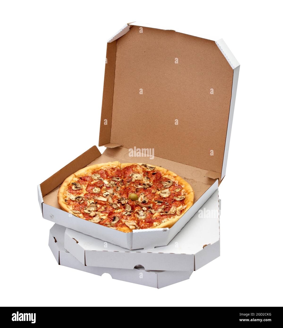 pizza box food cardboard delivery package meal dinner lunch Stock Photo ...