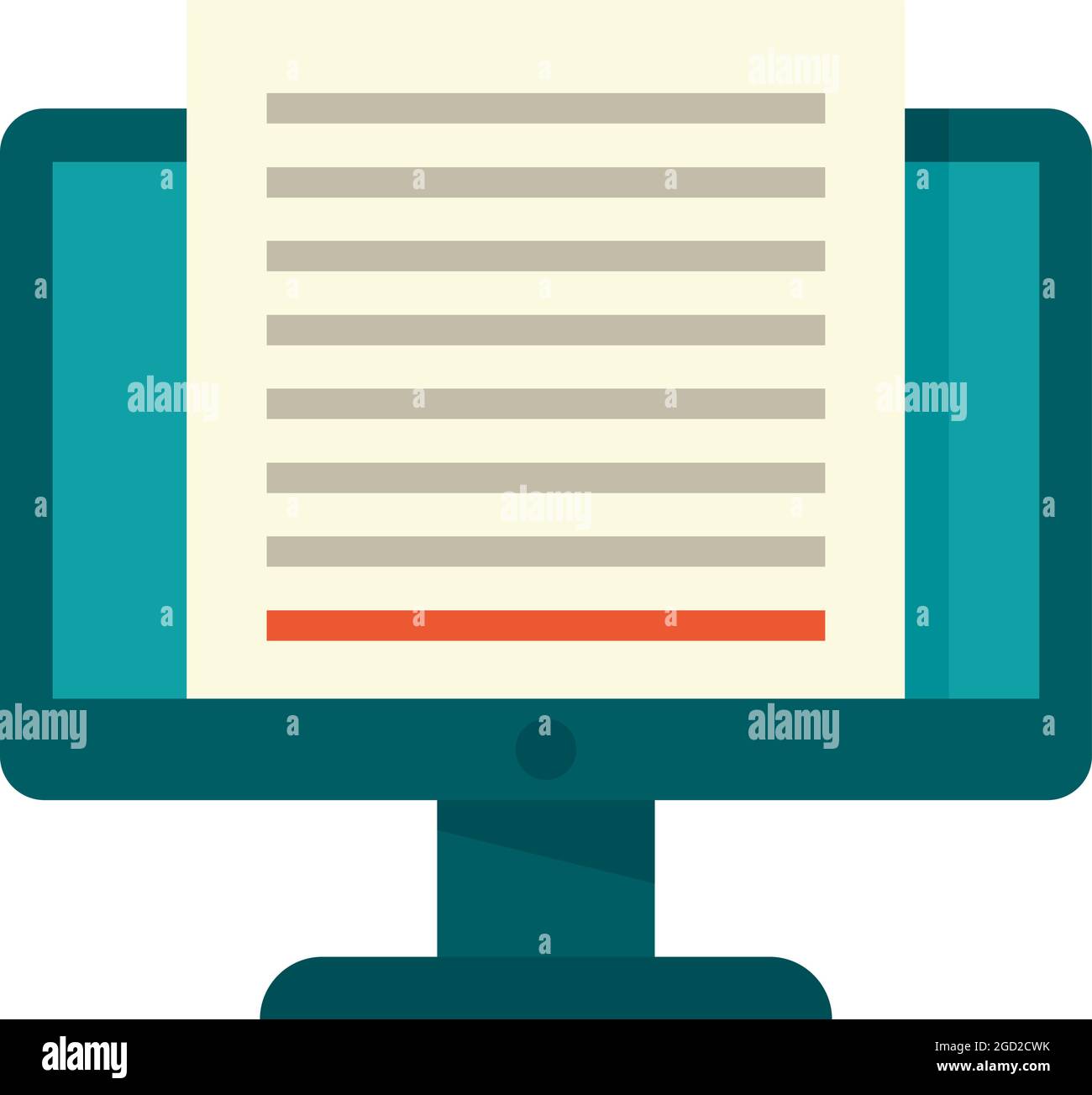 Computer summary icon. Flat illustration of computer summary vector ...
