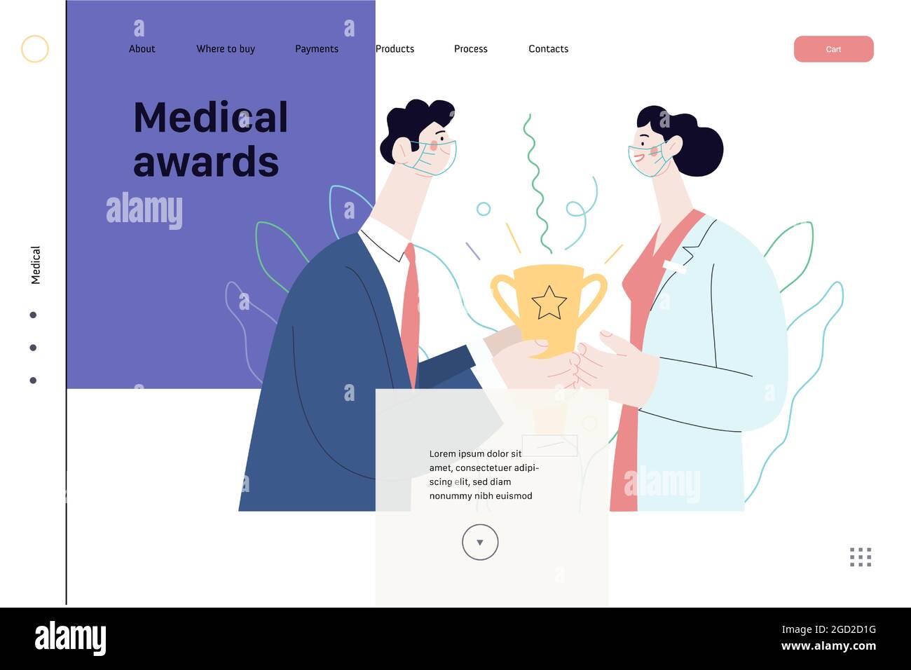 Medical awards -medical insurance web template -modern flat vector ...