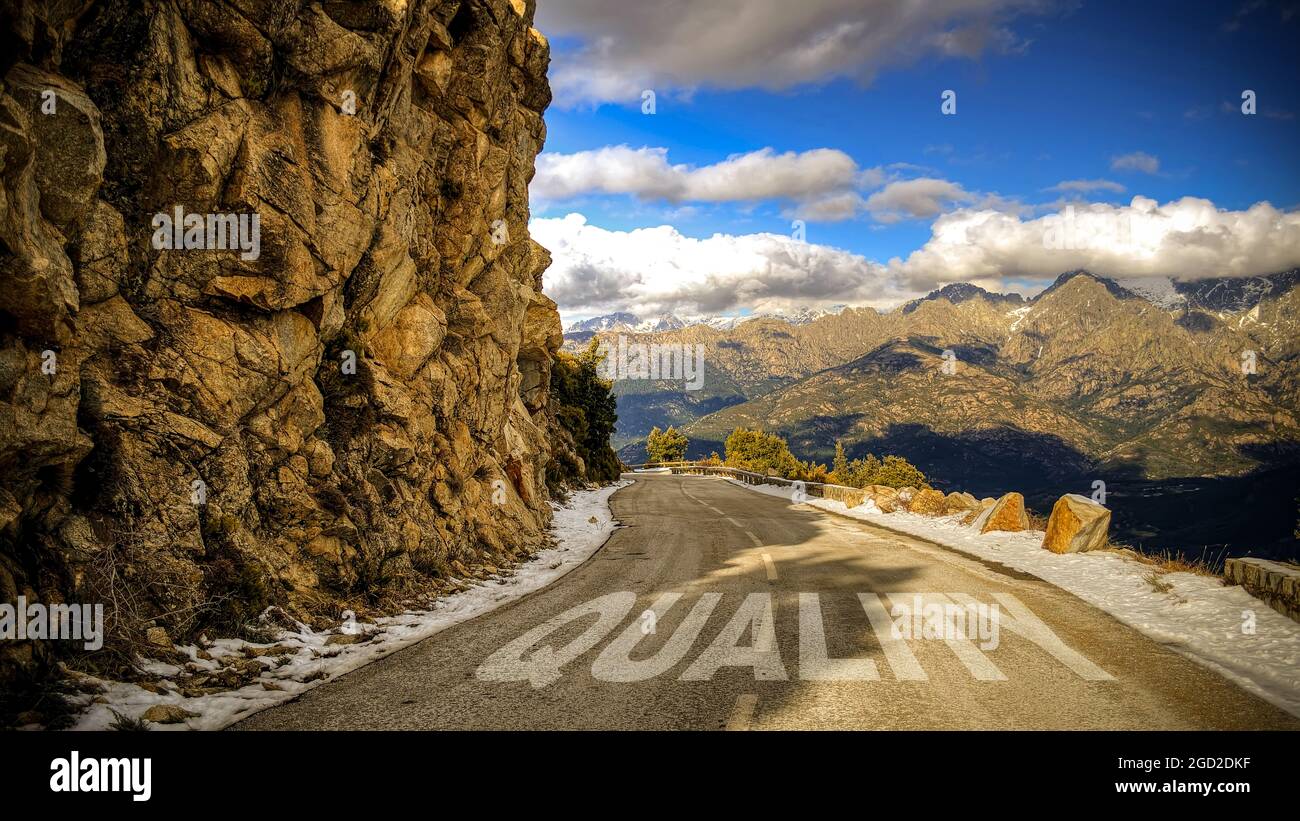 Street Sign the Direction Way to Quality Stock Photo - Alamy
