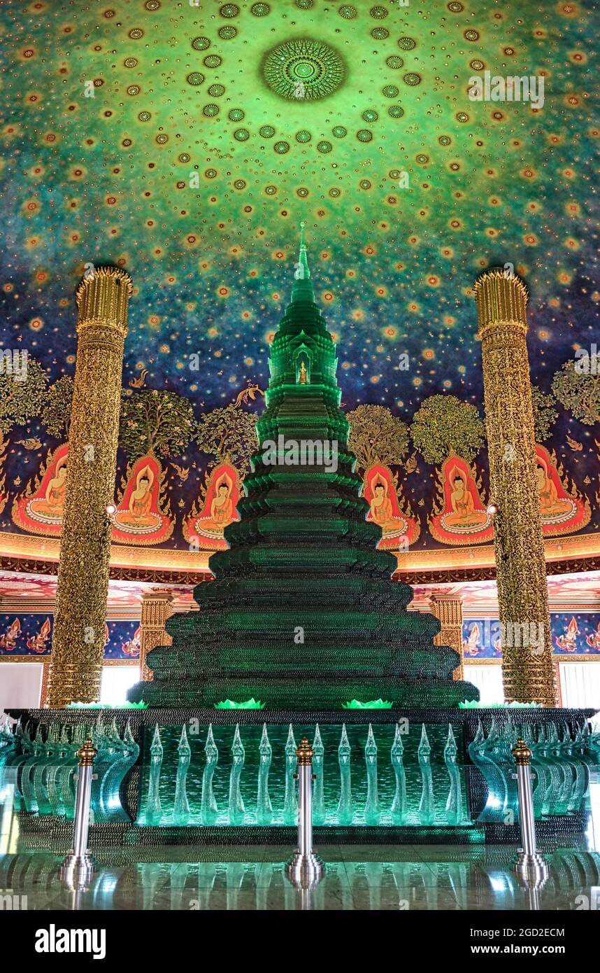 Bangkok, Thailand April 07, 2021 Wat Paknam Bhasicharoen Stupa is a ...
