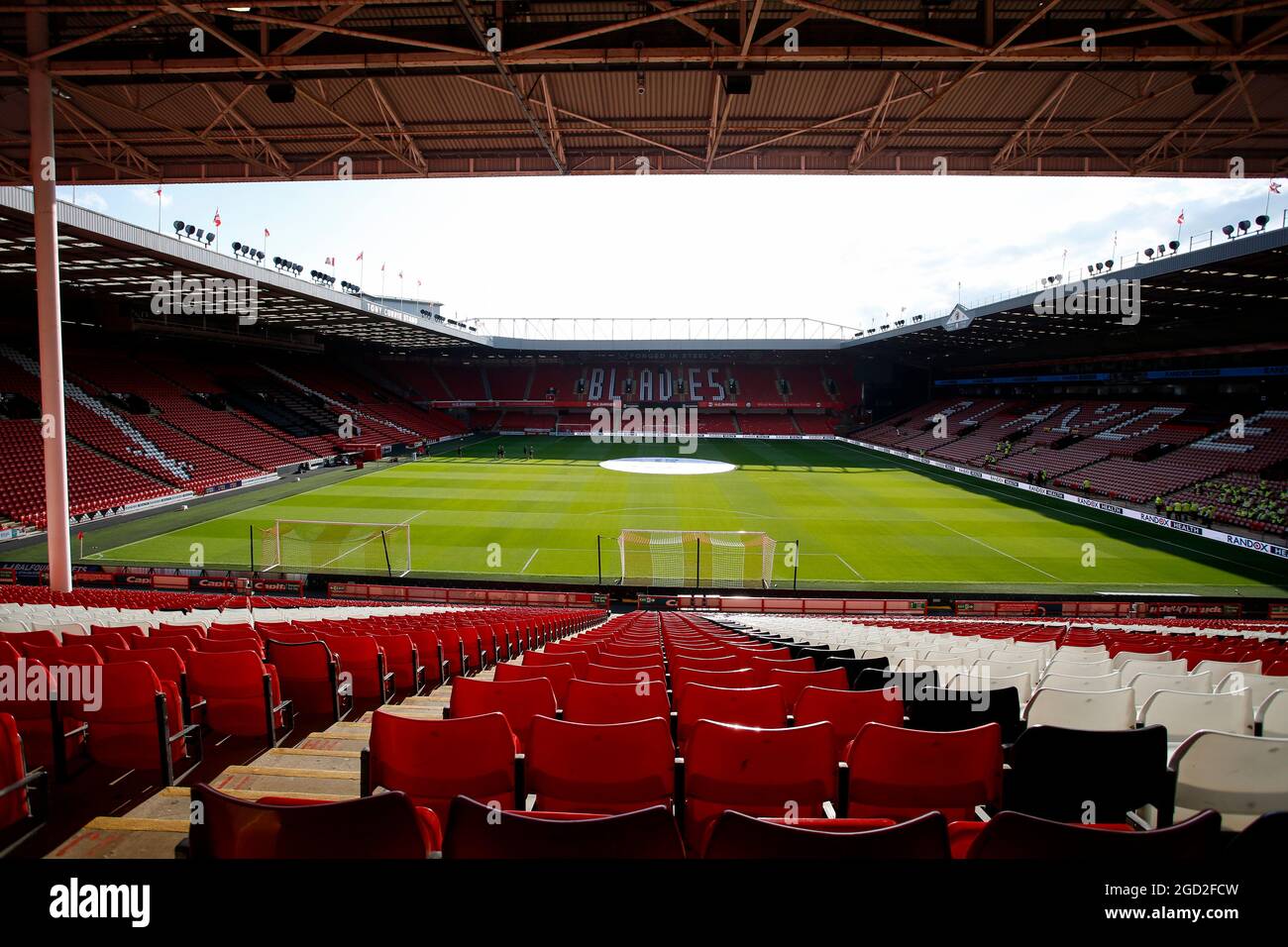A general interior view of Bramall Lane, home stadium of Sheffield ...