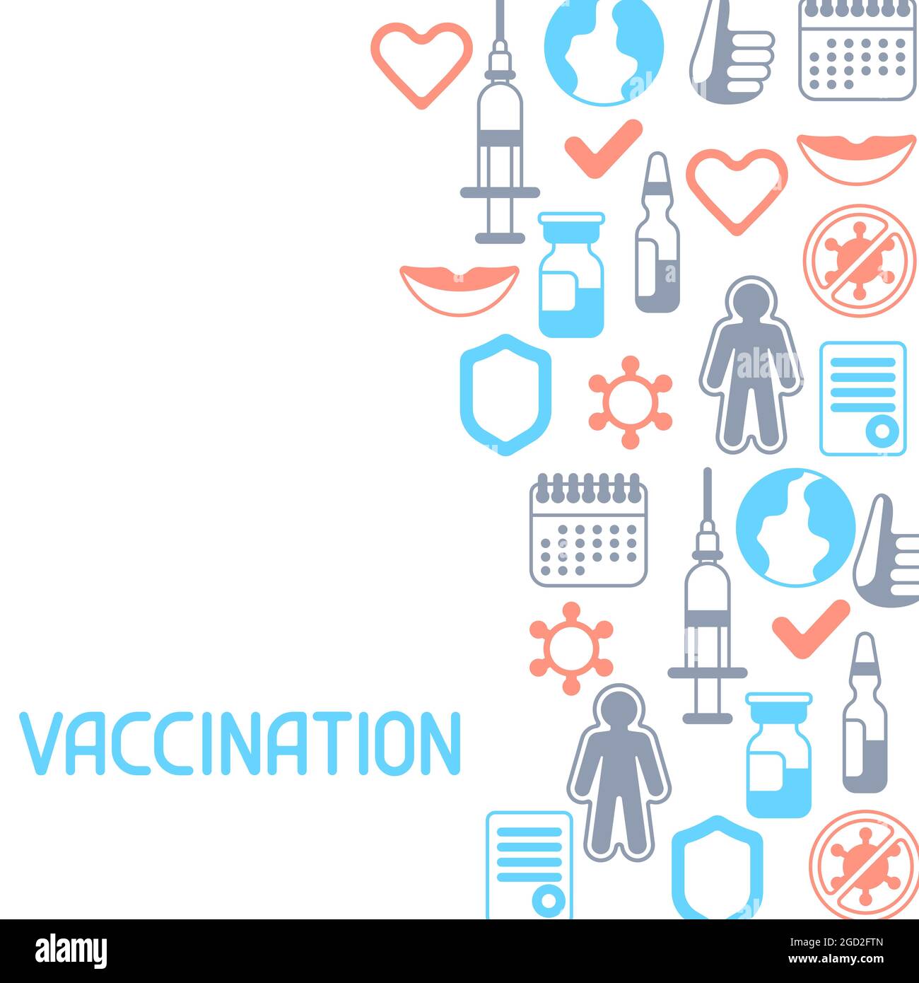 Vaccination concept background with vaccine icons. Immunization items ...
