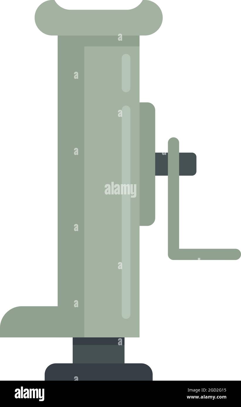 Hydraulic handle jack-screw icon. Flat illustration of hydraulic handle ...