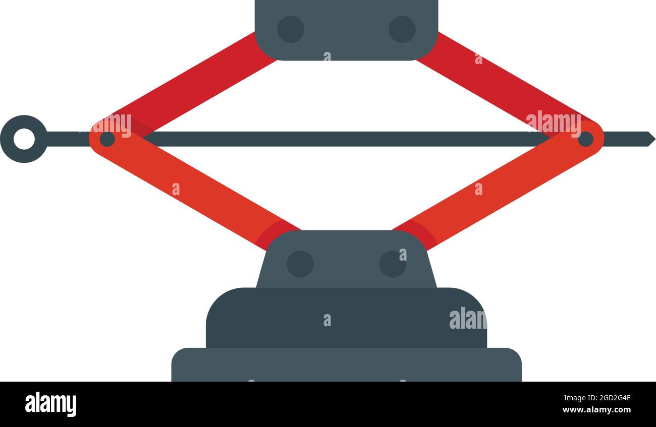 Machine jack-screw icon. Flat illustration of machine jack-screw vector ...