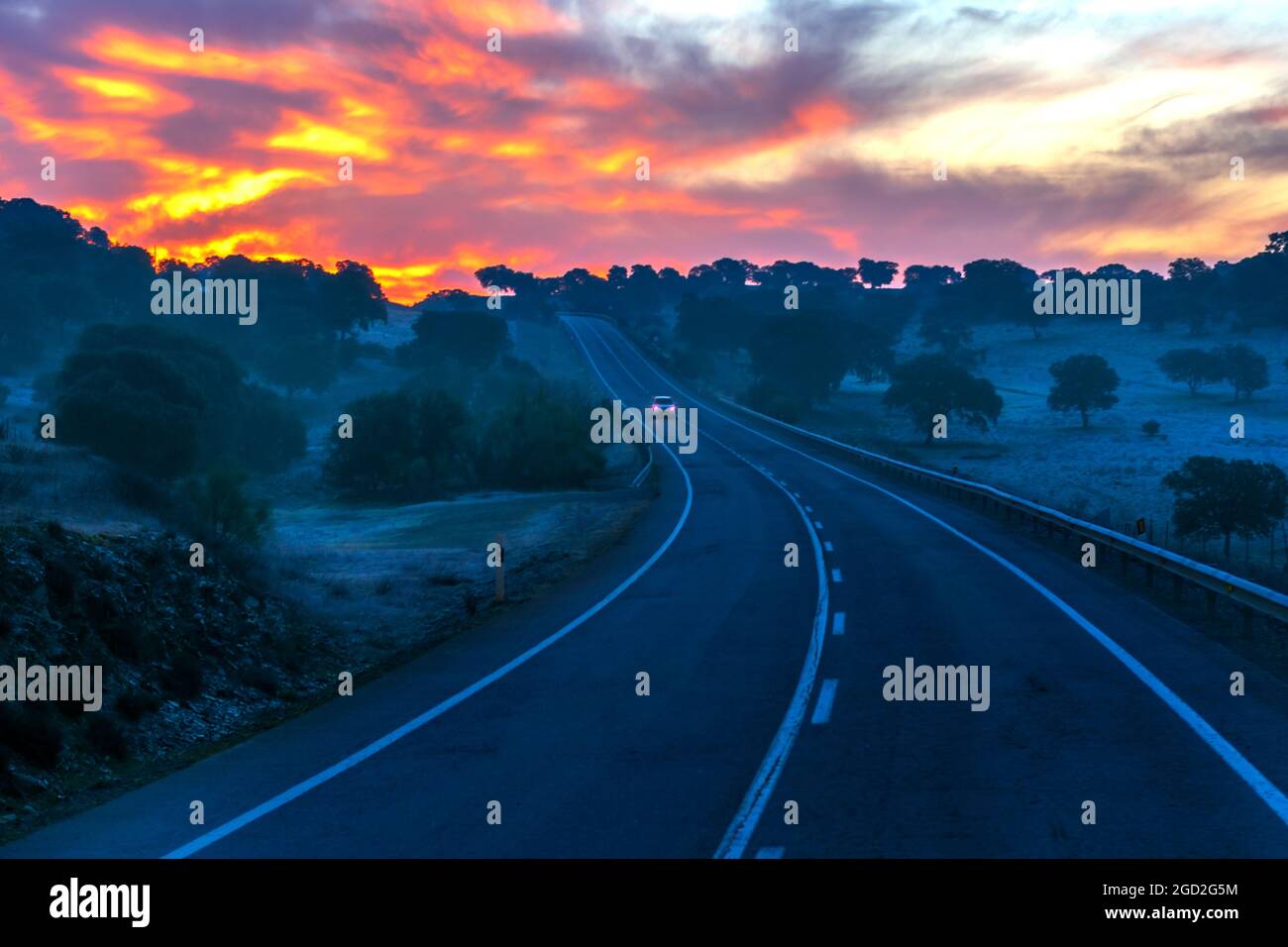 Car driving dramatic road hi-res stock photography and images - Alamy