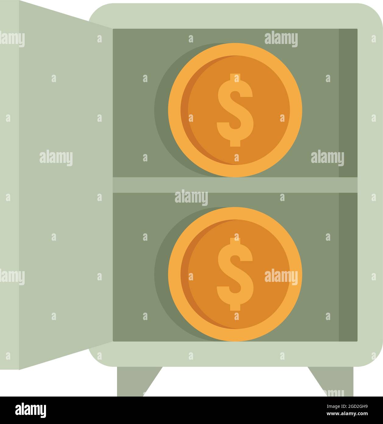 Crowdfunding money safe icon. Flat illustration of crowdfunding money ...
