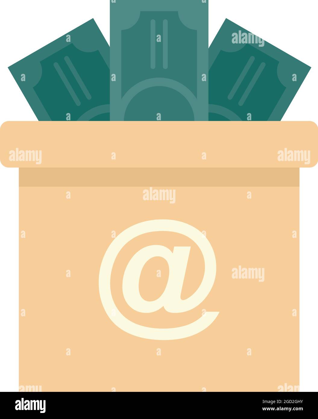 Crowdfunding money box icon. Flat illustration of crowdfunding money ...