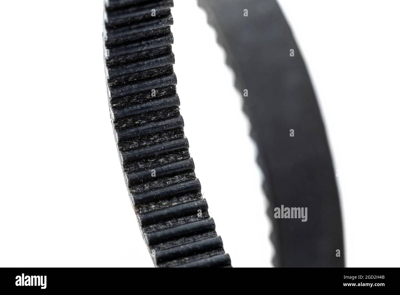 A macro photo of a toothed belt, isolated on a white background Stock ...
