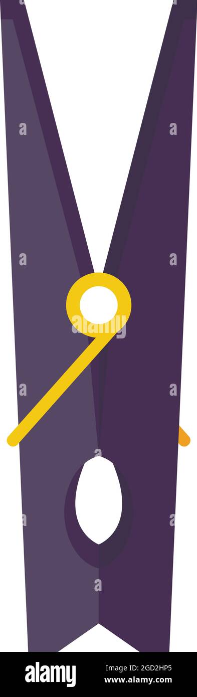 Clothes pin clip icon. Flat illustration of clothes pin clip vector ...