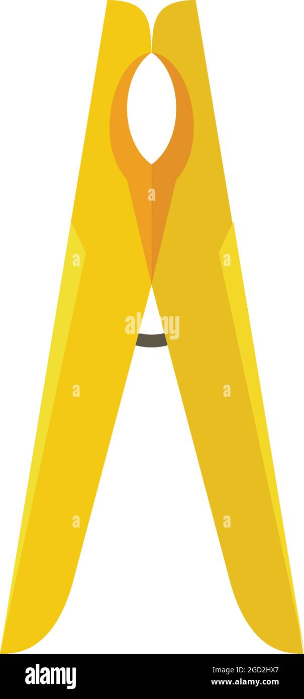 Clamp clothes pin icon. Flat illustration of clamp clothes pin vector ...