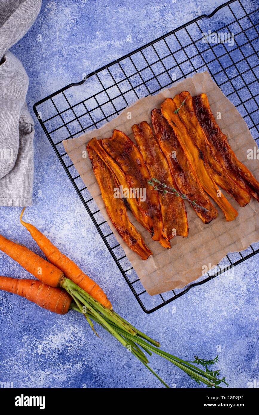Plant based vegetarian bacon from carrot Stock Photo - Alamy