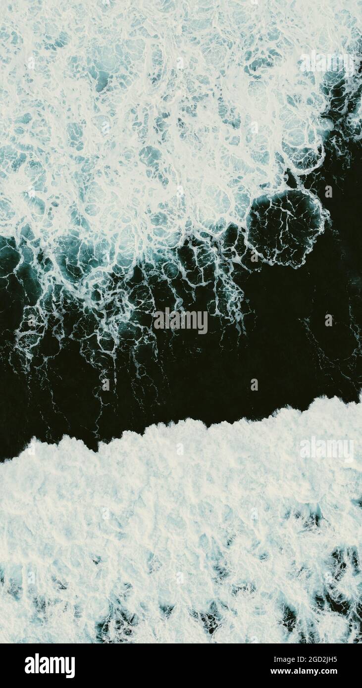 Aerial view of dramatic ocean waves perfect for background Stock Photo ...