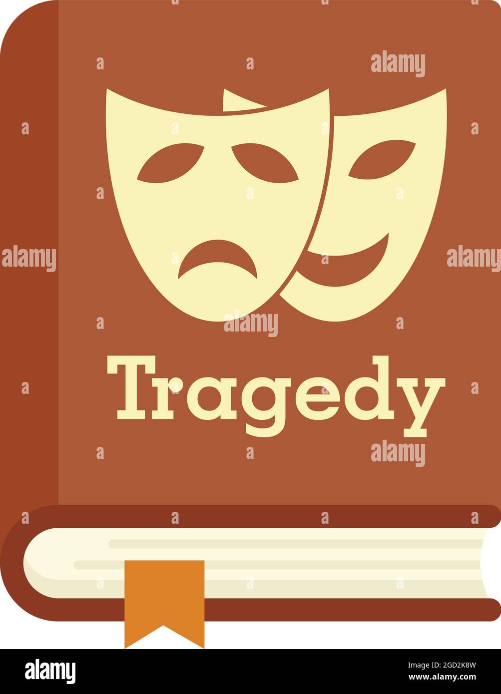 Tragedy literary genre book icon. Flat illustration of tragedy literary ...