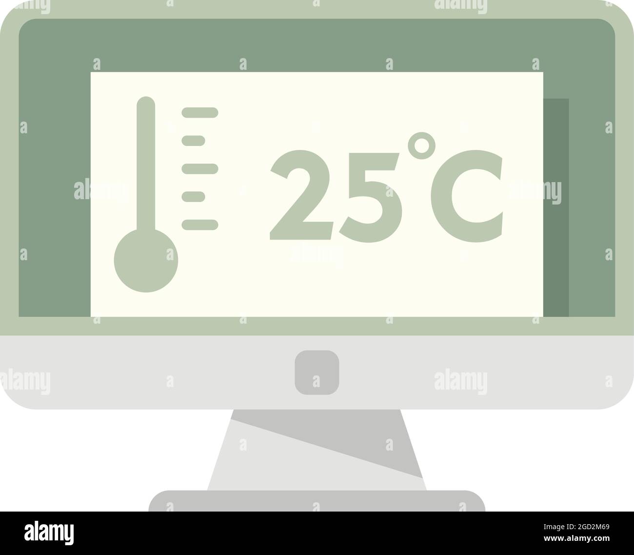 Pc home climate control icon. Flat illustration of pc home climate ...