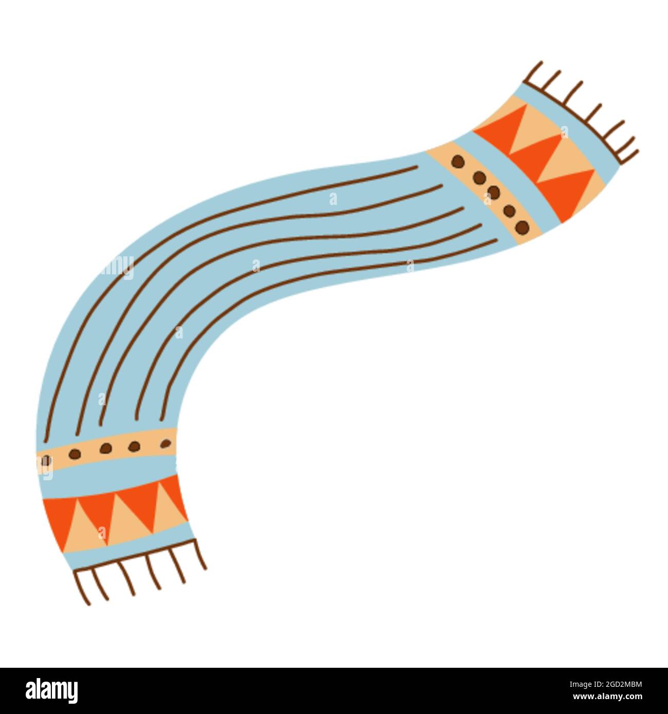 Vector illustration of blue scarf with ornament Stock Vector Image ...