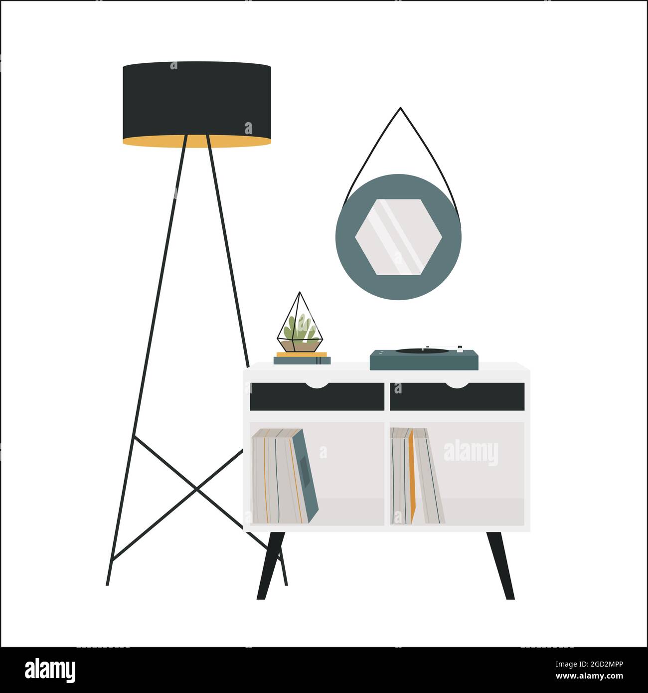 Interior modern flat in Cut Out Stock Images & Pictures - Alamy