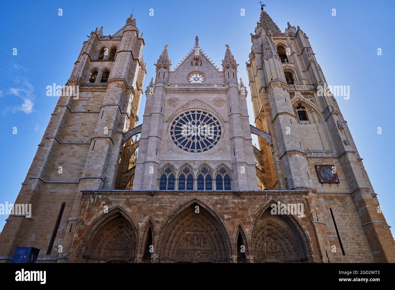 Gothic cathedral of Leon in Castilla, Spain Stock Photo - Alamy