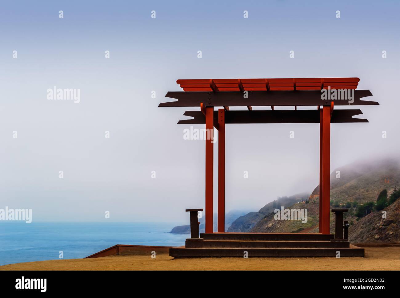 Red Torii in a Big Sur coast of California Stock Photo - Alamy