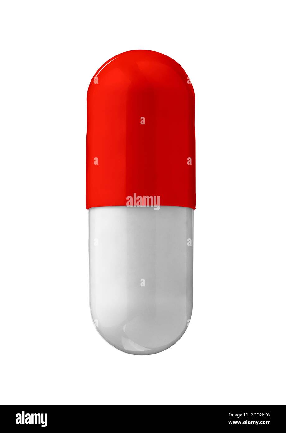close up of a white red pill on white background Stock Photo - Alamy