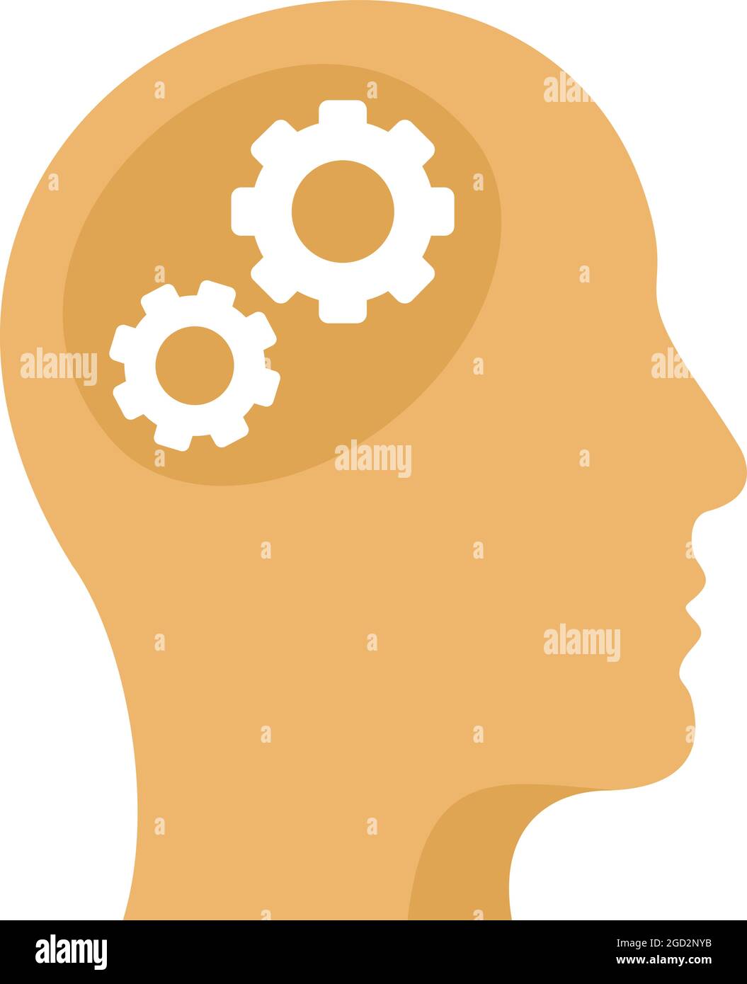Gear mind icon. Flat illustration of gear mind vector icon isolated on ...