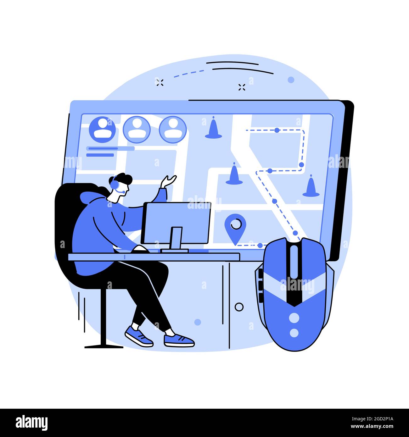 Strategy online games abstract concept vector illustration Stock Vector ...