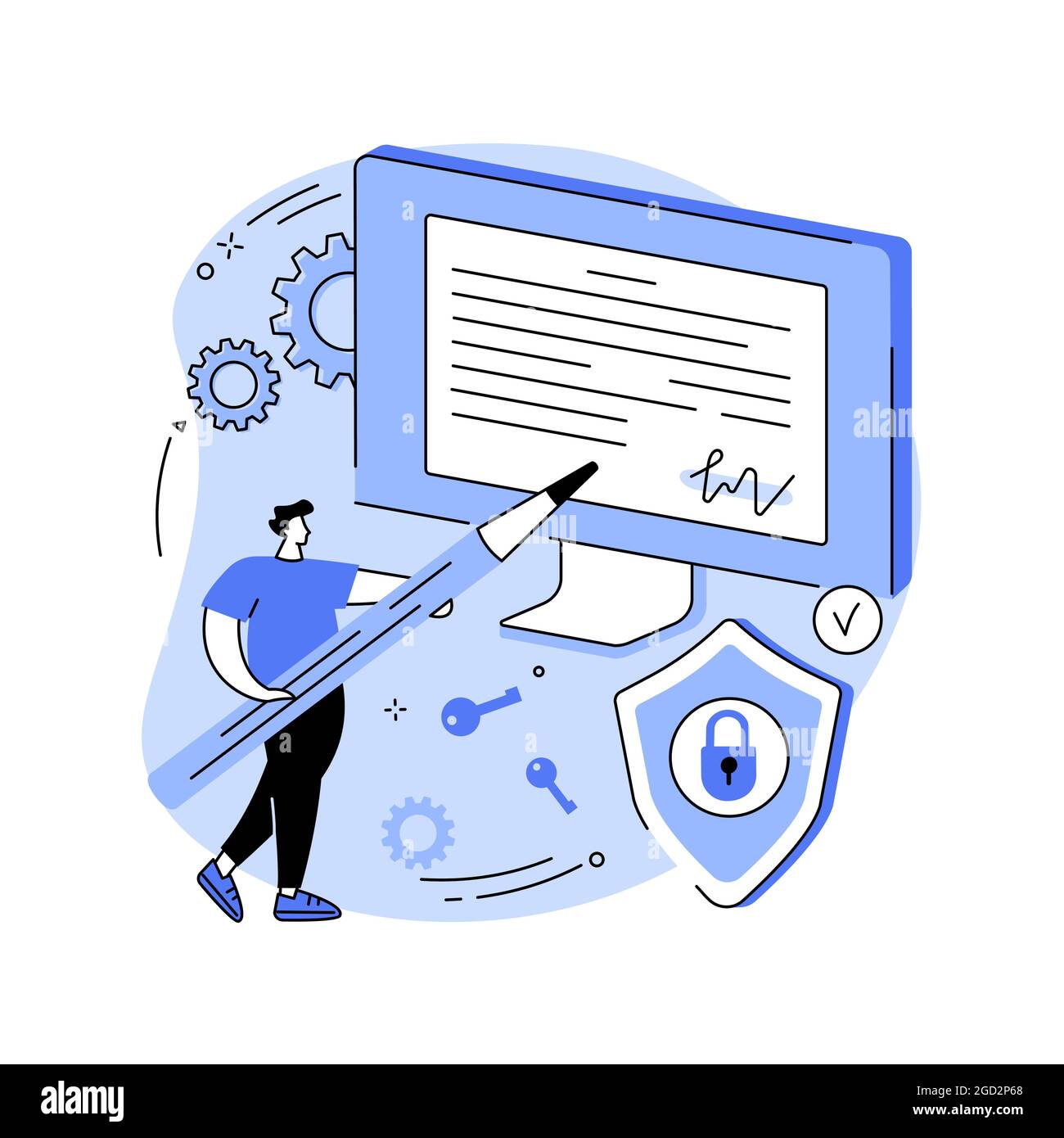 Electronic signature abstract concept vector illustration Stock Vector ...