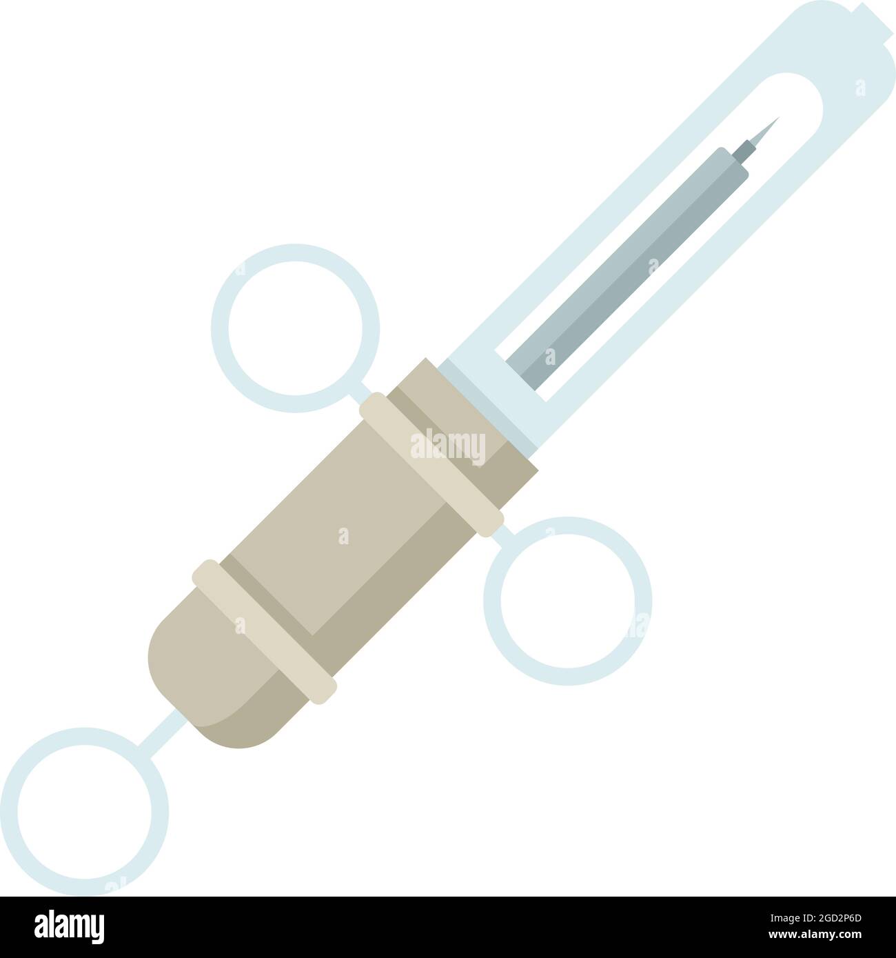 Dentist anesthesia syringe icon. Flat illustration of dentist ...