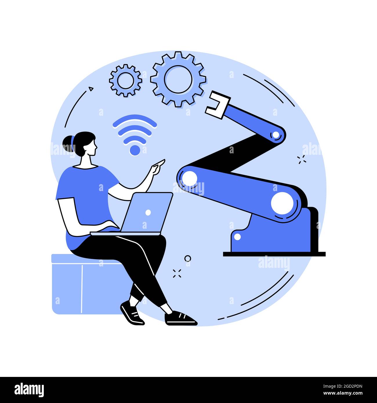 Remotely operated robots abstract concept vector illustration Stock ...