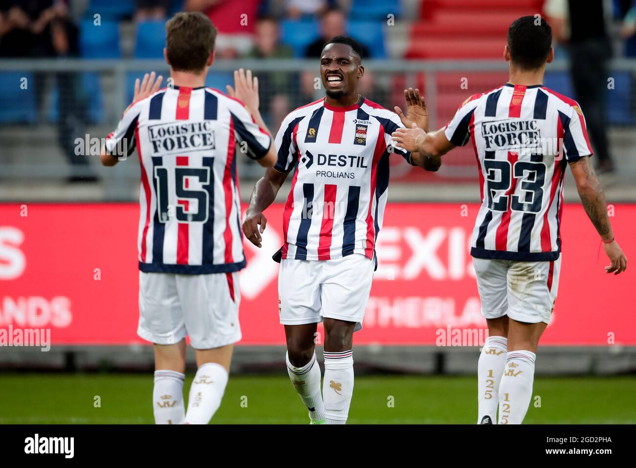 TILBURG, NETHERLANDS - AUGUST 10: Elton Kabangu of Willem II celebrates ...