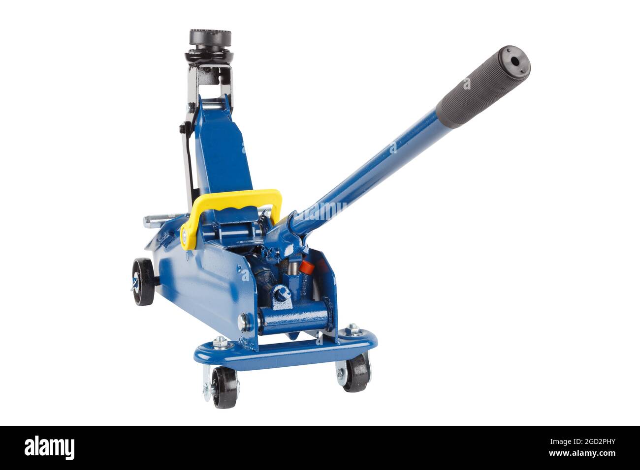blue hydraulic car jack isolated on white background, 2 ton capacity ...