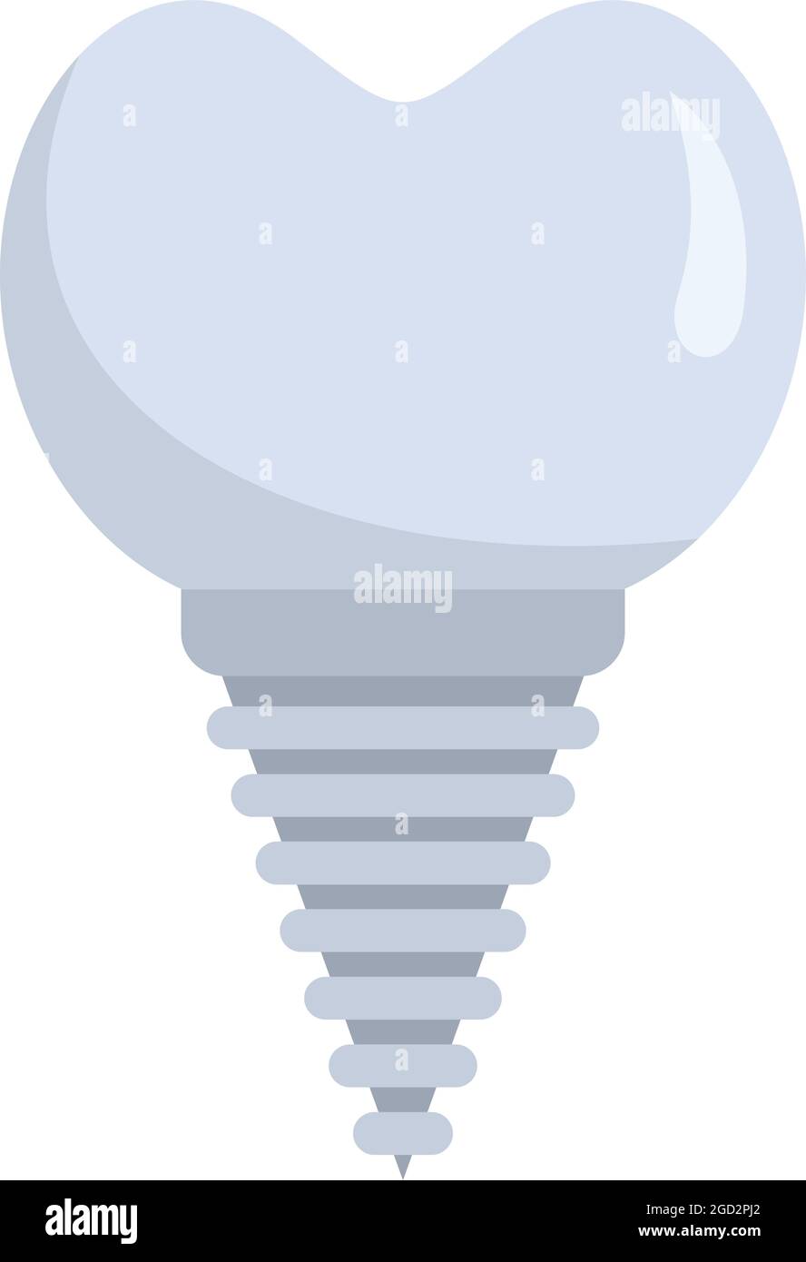 Ceramic tooth implant icon. Flat illustration of ceramic tooth implant ...