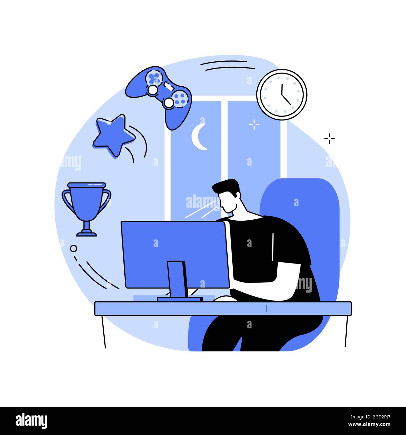 Gaming disorder abstract concept vector illustration Stock Vector Image ...