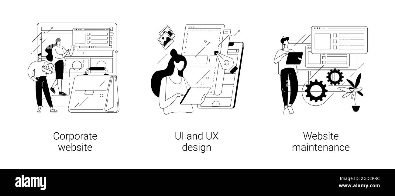 Corporate website abstract concept vector illustrations Stock Vector ...