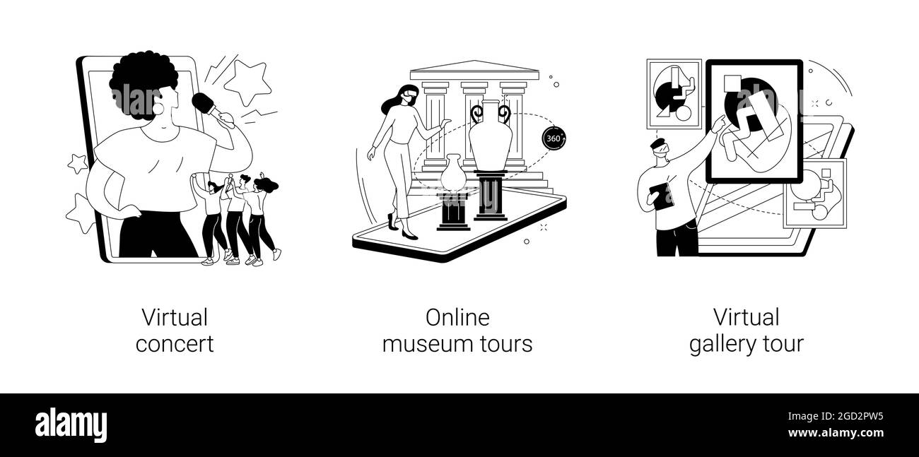 Stay home entertainment abstract concept vector illustrations Stock ...