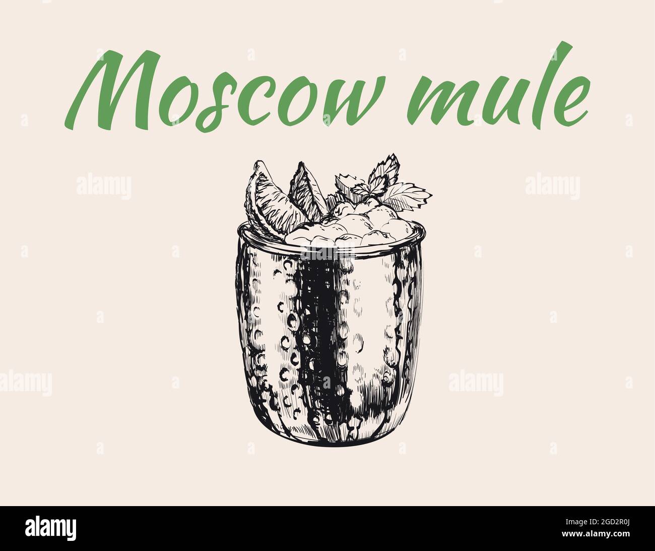 Moscow Mule Cocktail Hand Drawn Drink Vector Illustration Stock Vector Image & Art - Alamy