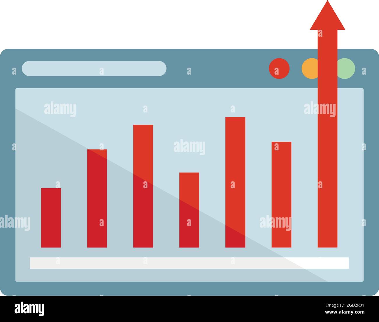 Graph chart mission icon. Flat illustration of graph chart mission ...