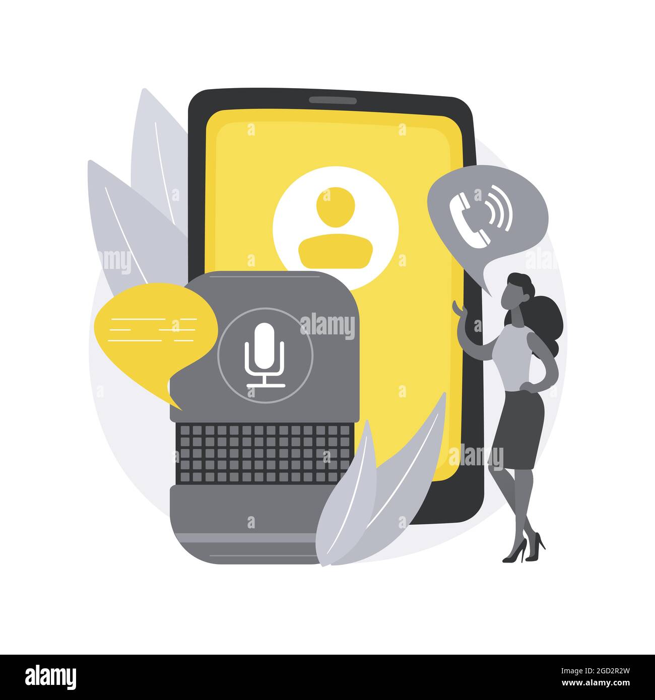 Hands-free phone calling abstract concept vector illustration Stock ...