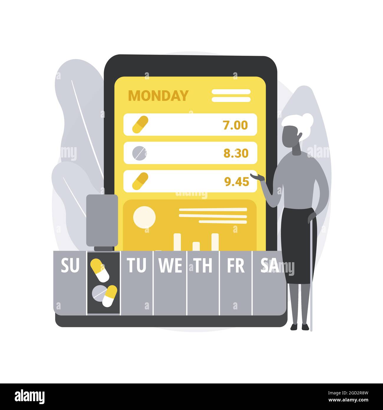 Smart pill boxes abstract concept vector illustration Stock Vector ...