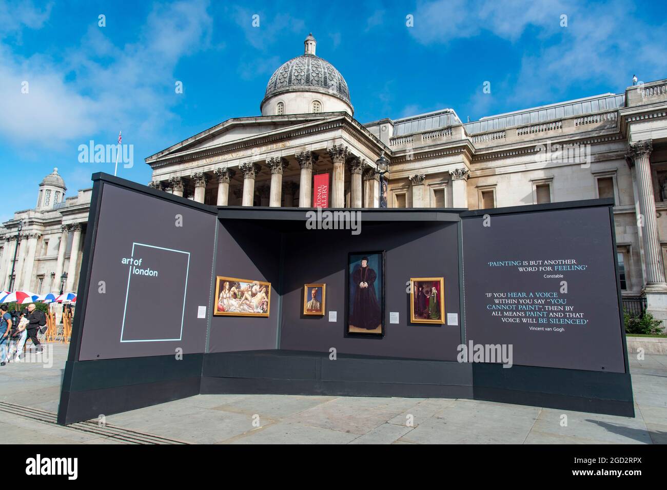 London, UK. 10th Aug, 2021. An outdoor pop-up gallery showcasing over ...