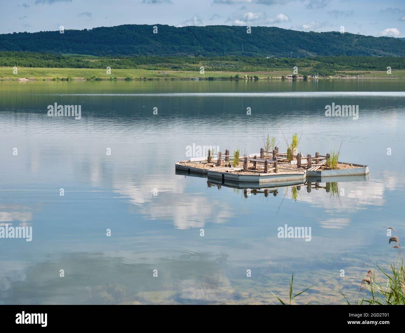 Nesting aid for wild birds on water of Milada lake, revitalization of ...