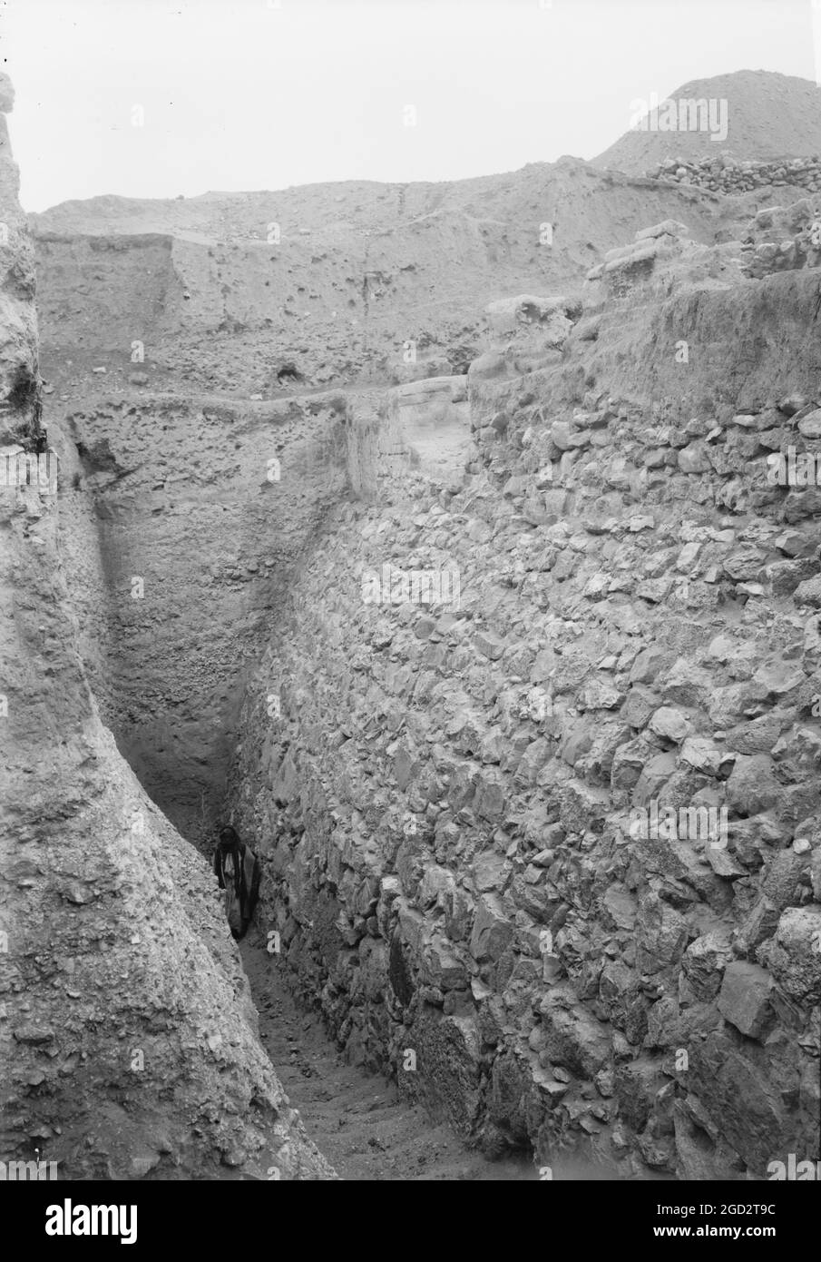 Remains of the city wall of ancient Jericho ca. between 1898 and 1946 ...