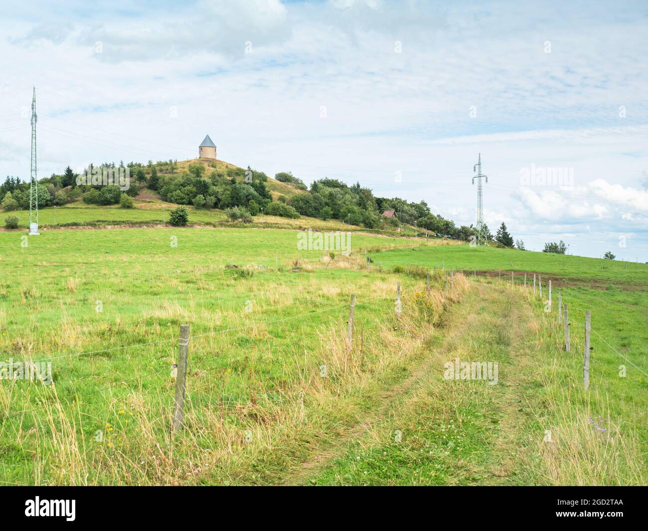 Country road to hill Mednik with Chapel of the Immaculate Conception of ...