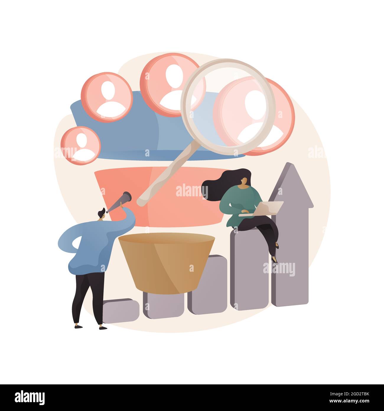 Marketing funnel abstract concept vector illustration Stock Vector ...