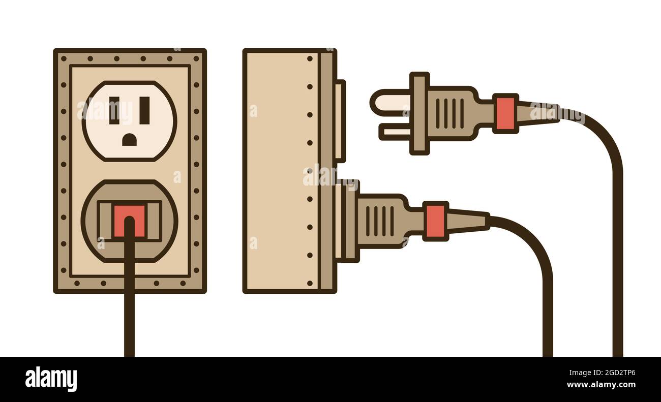 Cartoon plug hi-res stock photography and images - Alamy